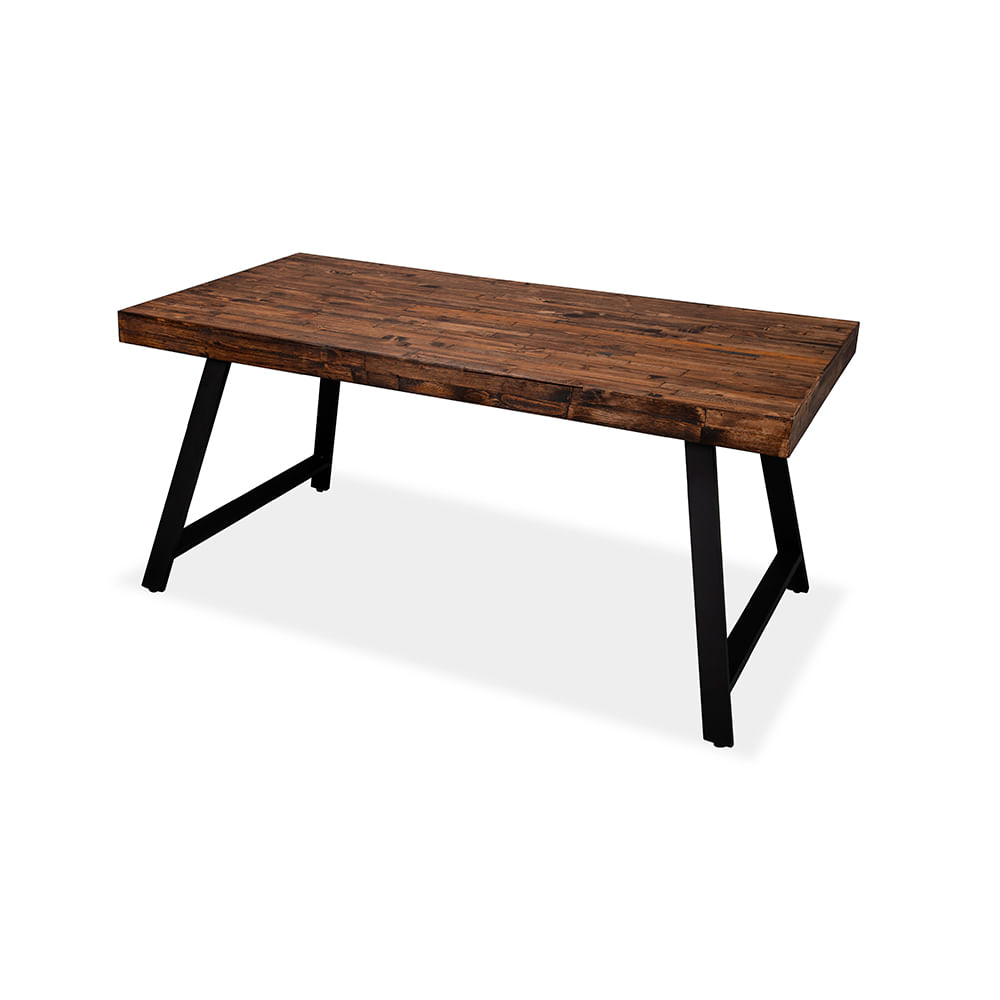 Mesa De Comedor Iron Square Madera Roble