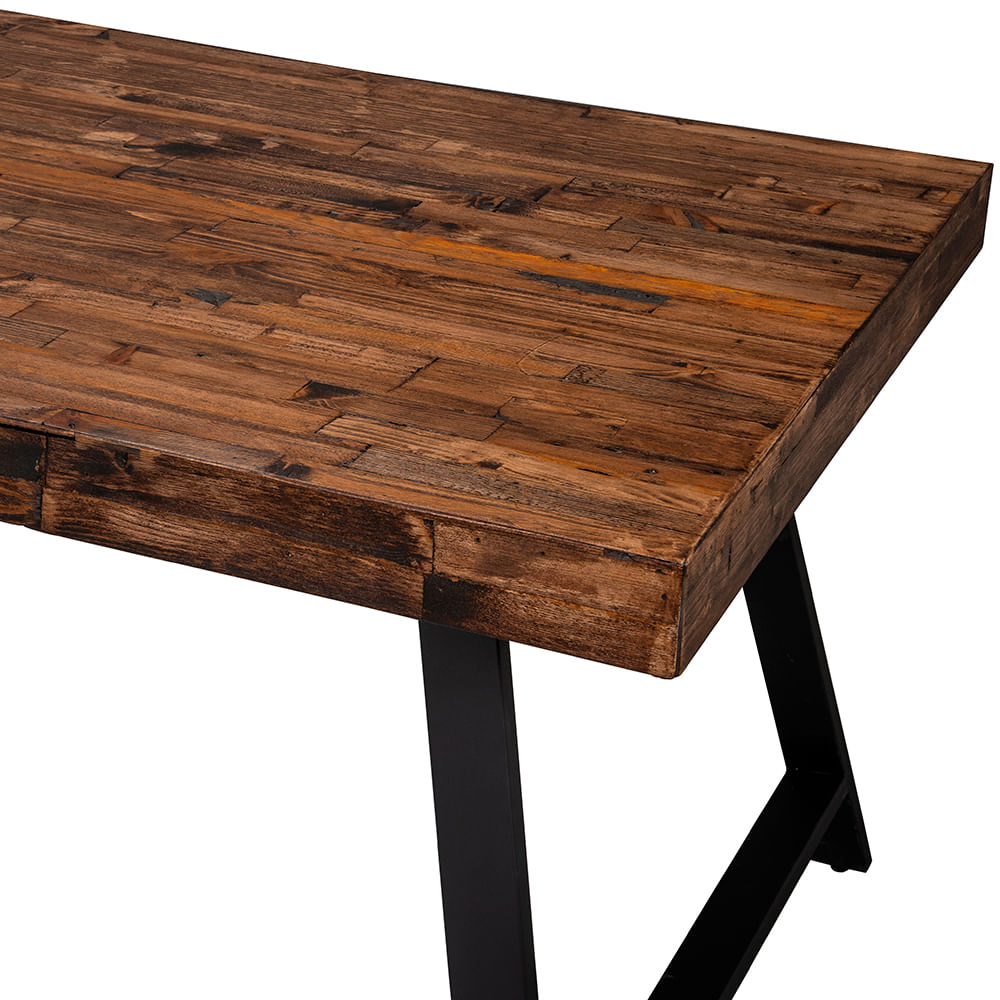 Mesa De Comedor Iron Square Madera Roble