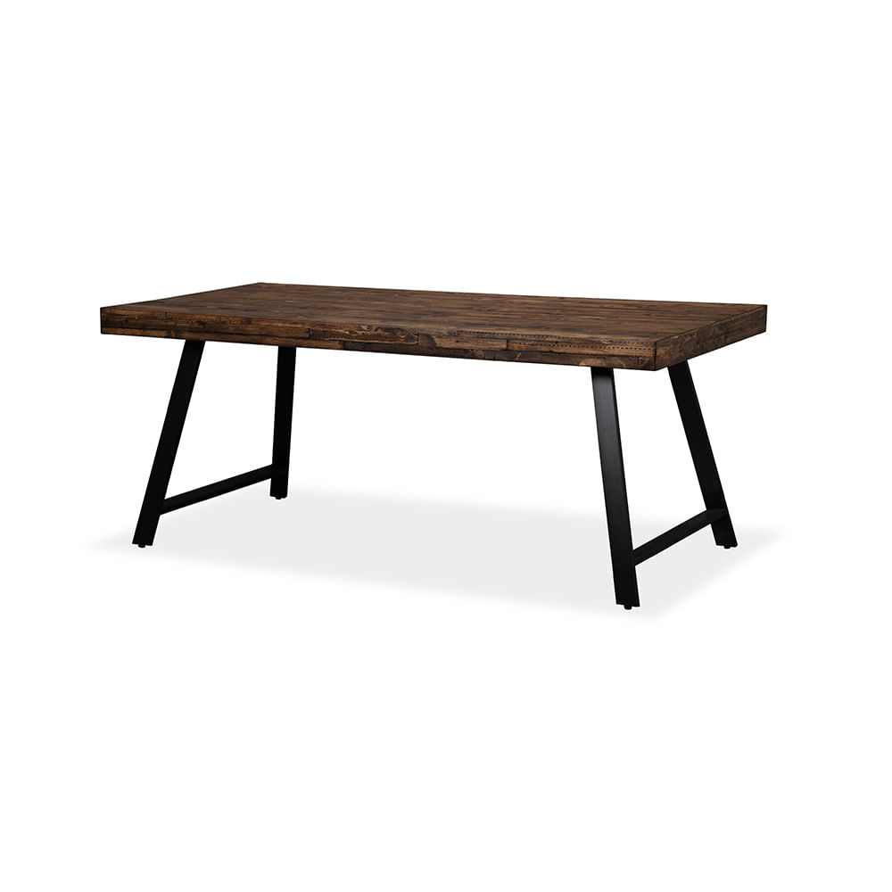 Mesa De Comedor Iron Square Madera Nogal