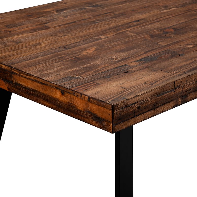 Mesa De Comedor Iron Square Madera Nogal