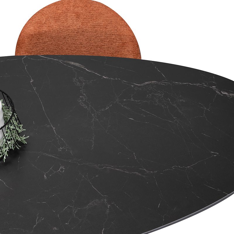 Mesa De Comedor Alexa Ceramica/Metal Negro