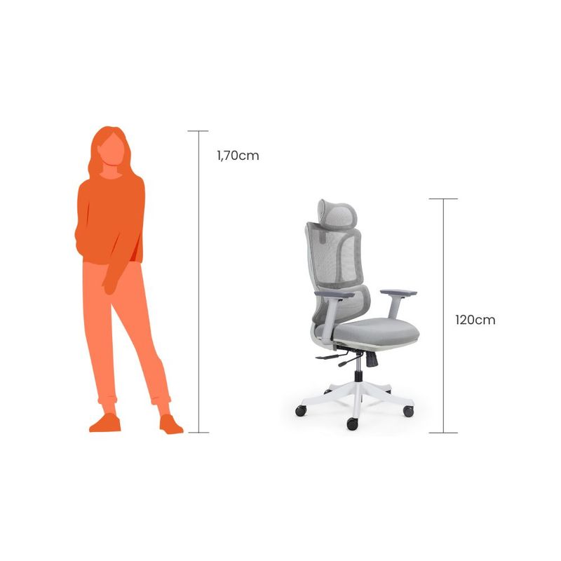 Silla Giratoria Dustin Gris