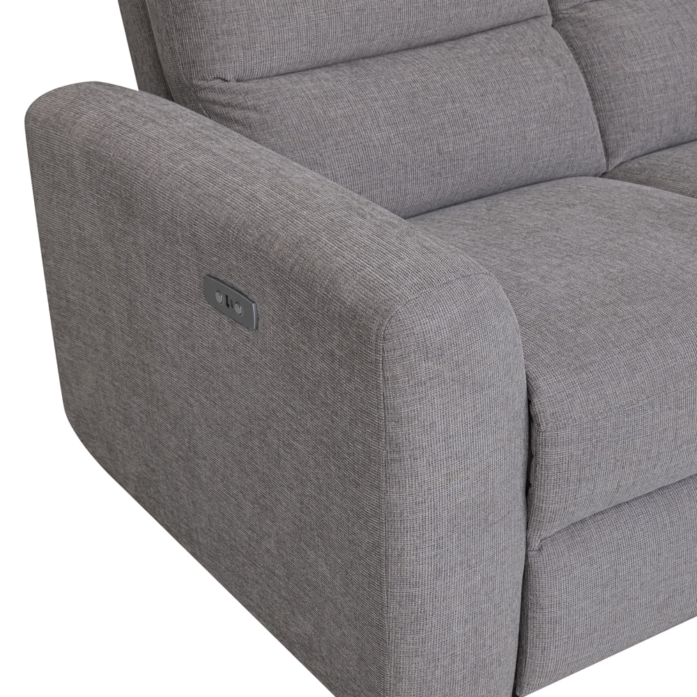 Sofá Lima 2 Cuerpos Reclinable Eléctrico Gris