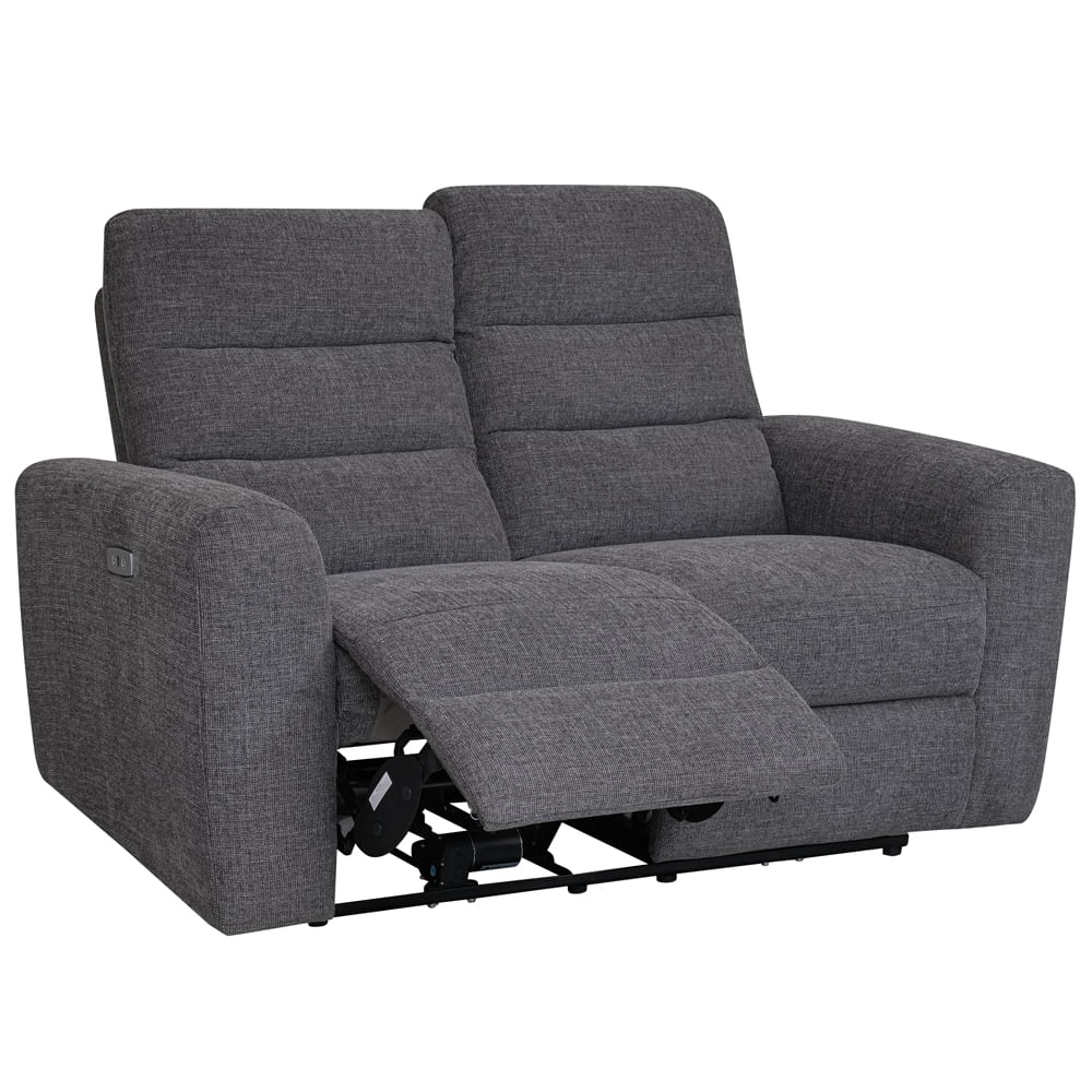 Sofá Lima 2 Cuerpos Reclinable Eléctrico Gris Oscuro