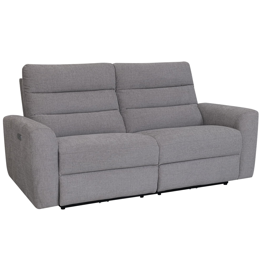 Sofá Lima 3 Cuerpos Reclinable Eléctrico Tela Gris