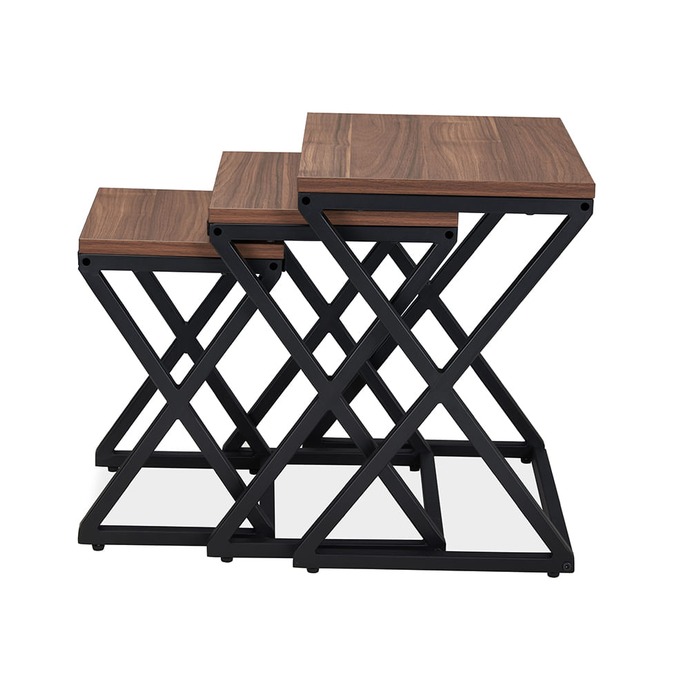 Mesa Auxiliar Bari Set*3 Laminado Nogal