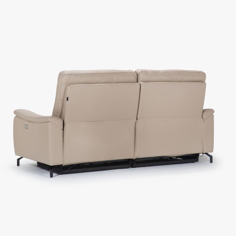 Sofa Dover 3 Cuerpos Reclinable/Eléctrico Cuero+Pvc Taupe